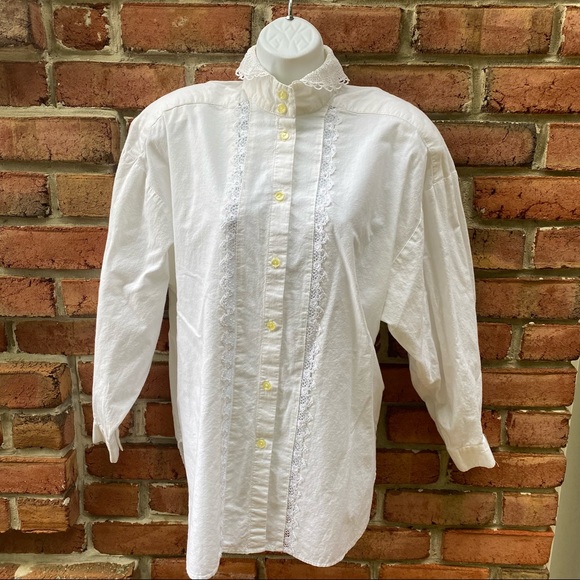 jonathan martin | Tops | Vintage Jonathan Martin White Lace Blouse ...